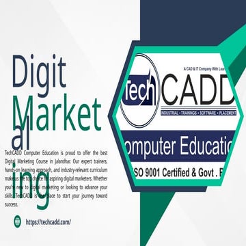 Digital Marketing Course in Jalandhar - TechCADD Computer Education | PPTX