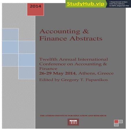 Accounting And Finance Abstracts 12Th Annual International Conference | PDF