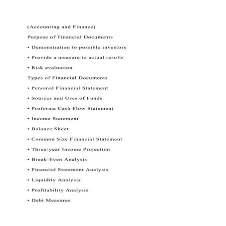 (Accounting and Finance)Purpose of Financial Documents• Demo.docx