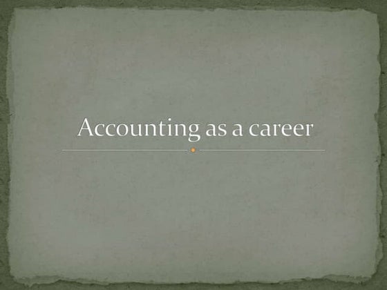Careers in accounting | PPTX