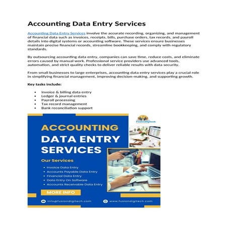 Accounting Data Entry | Fusion Digitech US | DOCX