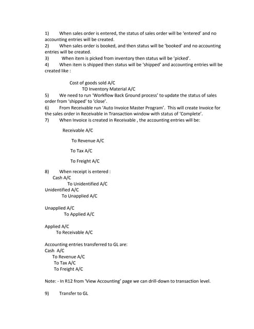 Accounting Entires For Oracle Apps R12 | PDF