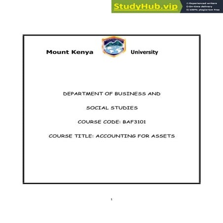 ACCOUNTING FOR ASSETS | PDF