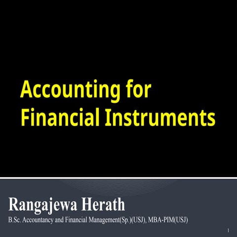 GRAP 104 - Financial Instruments Comprehensive Overview | PPT
