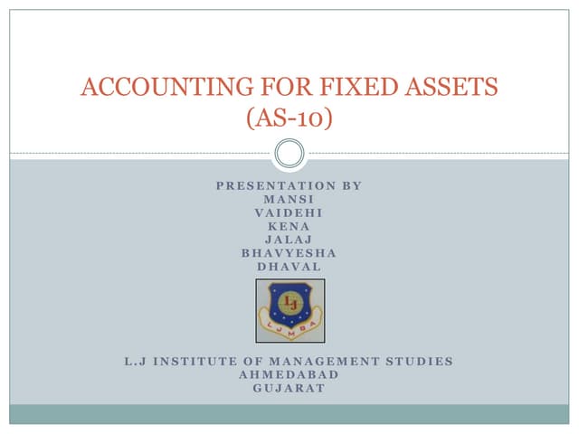 Fixed assets management and control | PPT | Personal Finance
