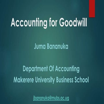 Accounting for goodwill | PPTX