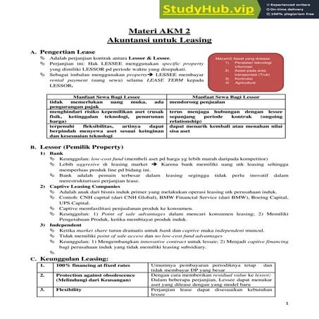 Accounting For Leasing (AKM 2) | PDF