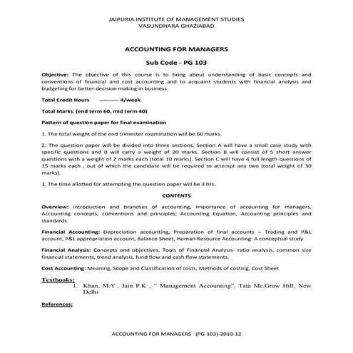 Accounting for managers | PDF