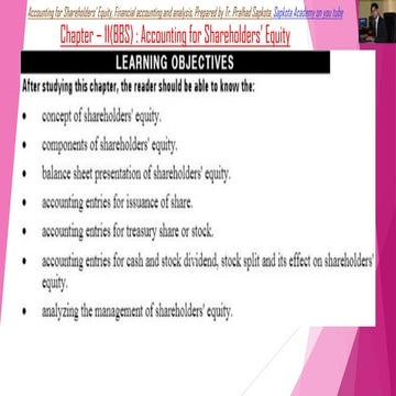 BBS 1st year account Accounting for shareholders equity | PDF