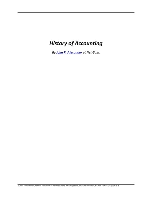History of accounting | PPTX