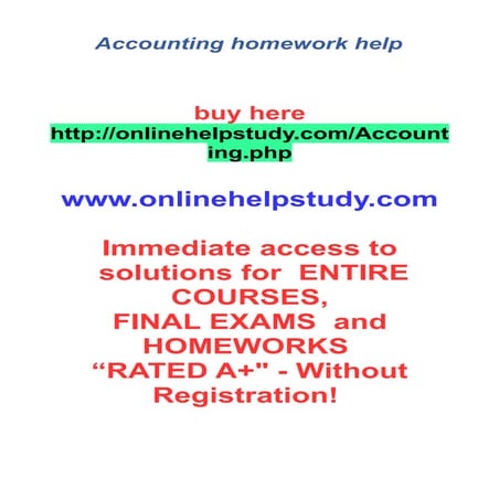 Accounting homework help | PDF
