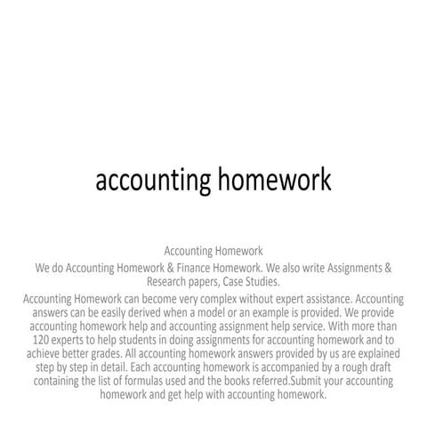 Accounting homework ppt | PPTX