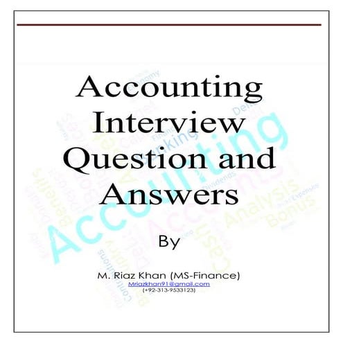 Accounting interview questions and answers by m riaz khan | PDF | Free ...