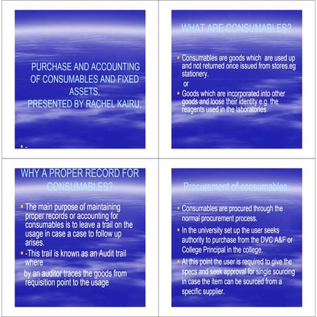 Accounting of consumables and fixed assets | PDF
