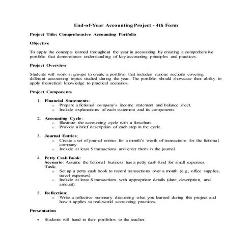 Accounting Portfolio on topics covered per year | PDF