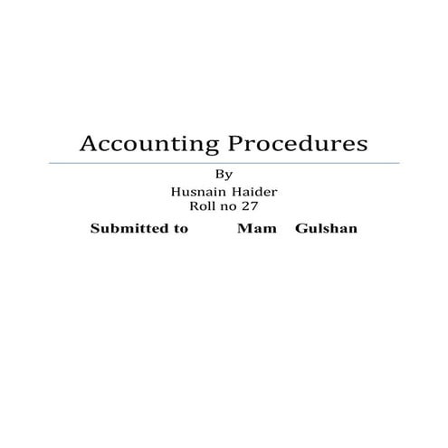 Accounting procedures | PDF