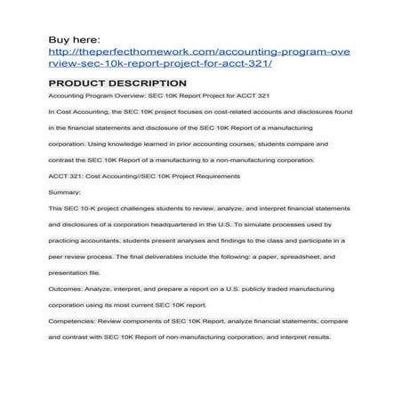 ACCT 321 SEC 10K REPORT PROJECT