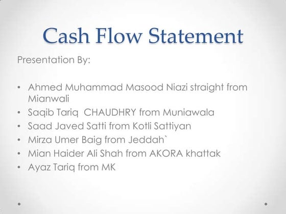 Cash Flow Statement | PPT