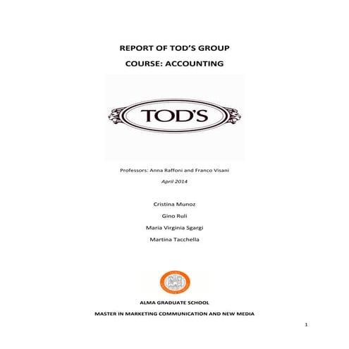 Accounting report tod's | PDF