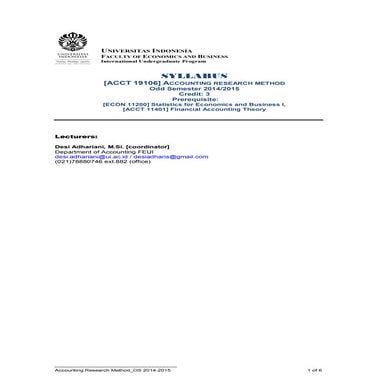 Accounting research method (updated) bu desi | PDF