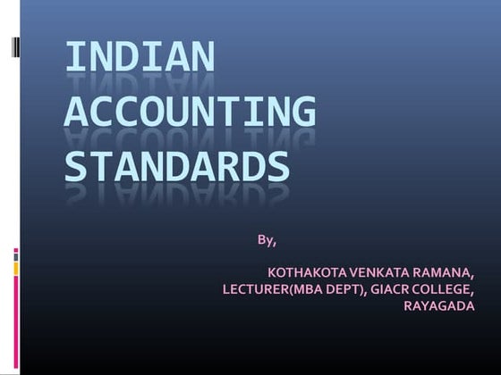 Accounting standards | PPTX | Business Accounting & Finance | Business