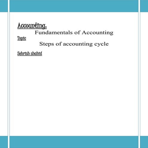 Accounting cycle | PPTX