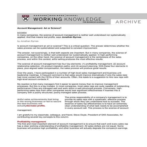Account management art or science | DOCX