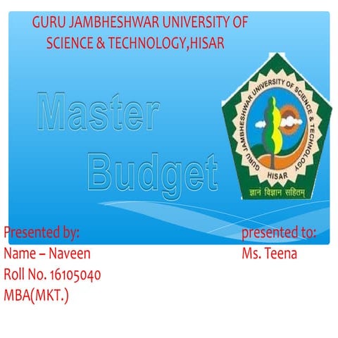 Account master budget | PPT