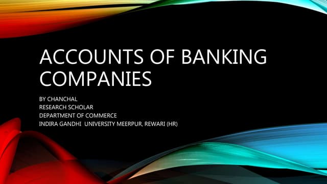 Profit and loss account of banking companies | PPTX