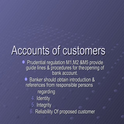 Accounts of customers | PPT
