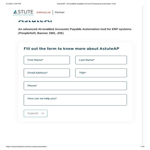 AI-Powered Accounts Payable Automation – AstuteAP for Seamless Invoice ...