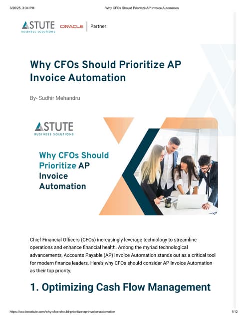 The Impact Of Ai On Accounts Payable Automation Pdf