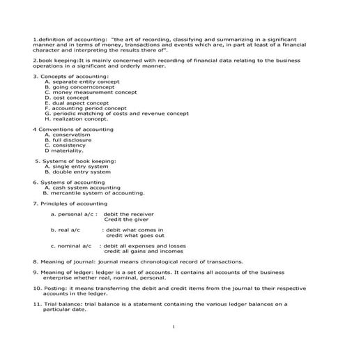 Accounts questions | PDF