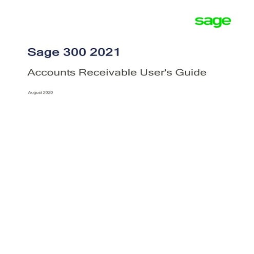 Accounts Receivable User's Guide for ACCPAC | PDF