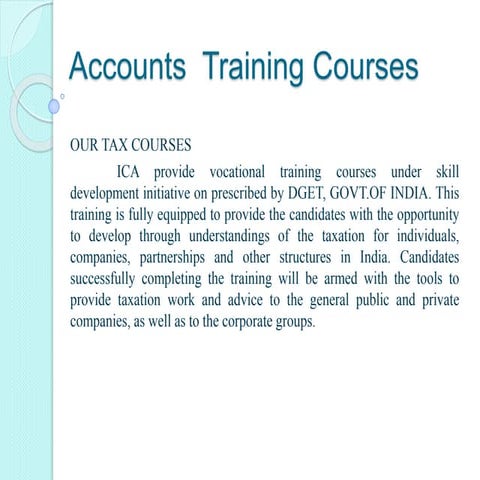 Accounts training courses | PPTX