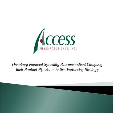Access Pharmaceuticals, Inc. Investor Presentation | PPT