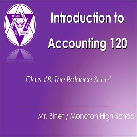 Acct120 Class #8 The Balance Sheet | PPT
