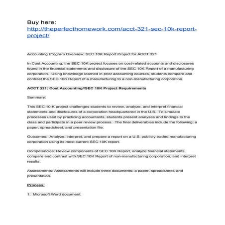 ACCT 321 SEC 10K REPORT PROJECT | PDF