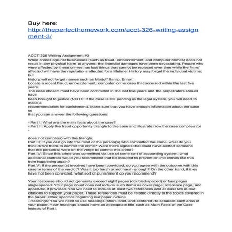 ACCT 326 WRITING ASSIGNMENT #3 | PDF