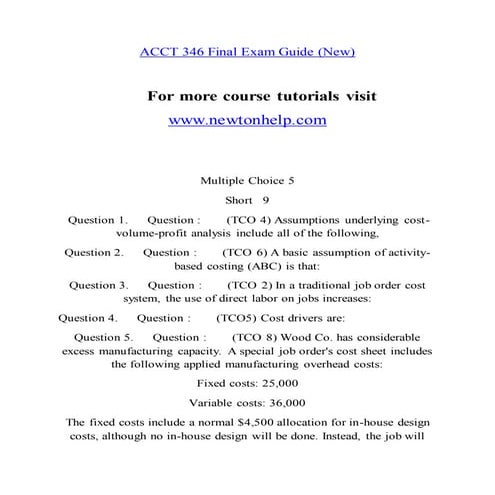Acct 301 midterm exam 100% correct answers | DOCX