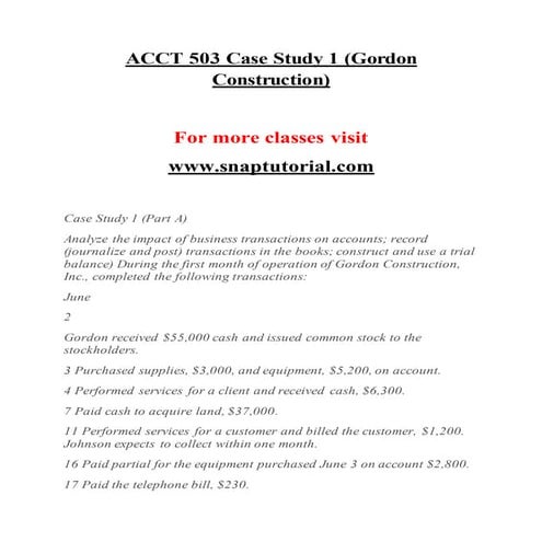 ACCT 503 Education Redefined / snaptutorial.com