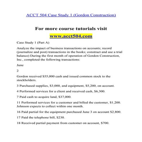 ACCT 504 Redefined Education--acct504.com | Business Accounting & Finance | Business