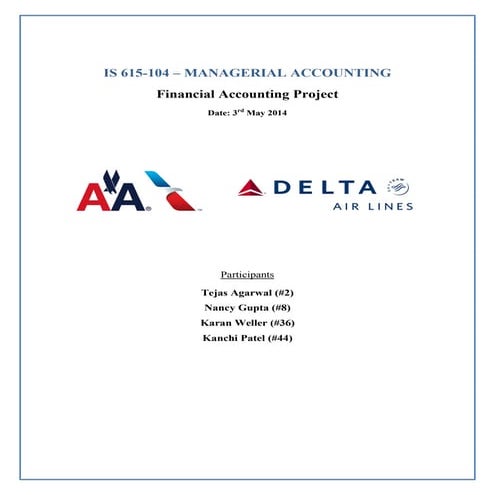 Acc615104 Managerial Accounting Project Report | PDF