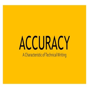 Scientific and Technical Writing - Accuracy | PPTX