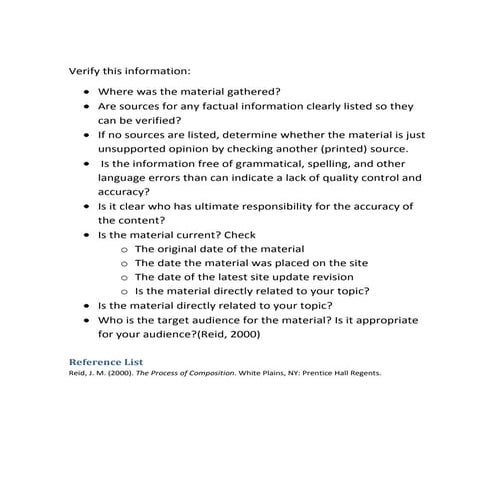 Accuracy and Relevance of the Websites | DOCX