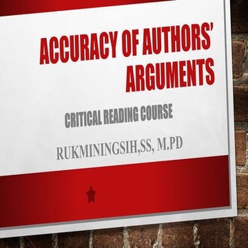 Accuracy of authors’ arguments | PPT