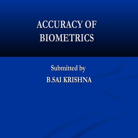 Accuracy of biometrics pw | PPT
