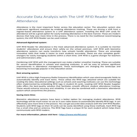 Accurate Data Analysis with The UHF RFID Reader for Attendance.pdf
