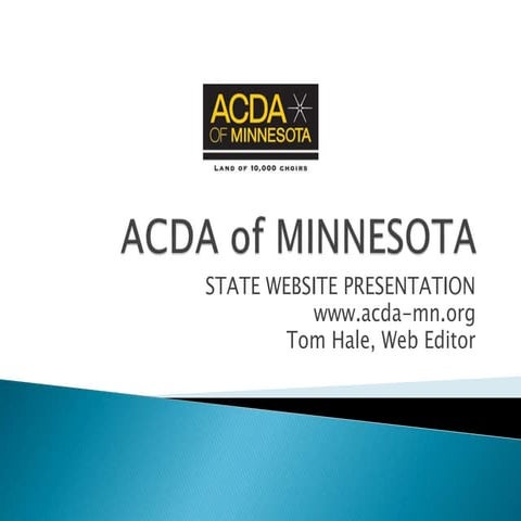ACDA OF MINNESOTA WEBSITE PRESENTATION | PPTX