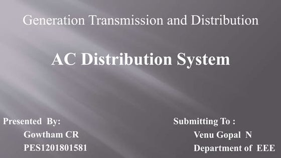Classification of distribution systems | PPTX